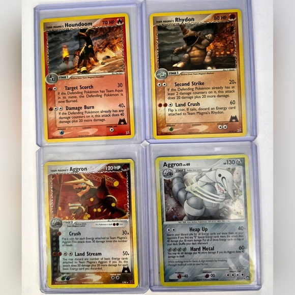 Pokemon TCG Team Magmas Houndoom 34/95 Rhydon 22/95 & Aggron 7/95 ...